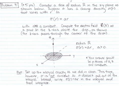 Solved Consider A Disk Of Radius R In The X Y Plane As Shown Chegg