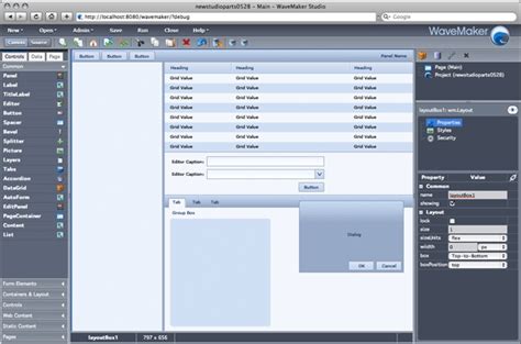 wavemaker offers wysiwyg ajax development