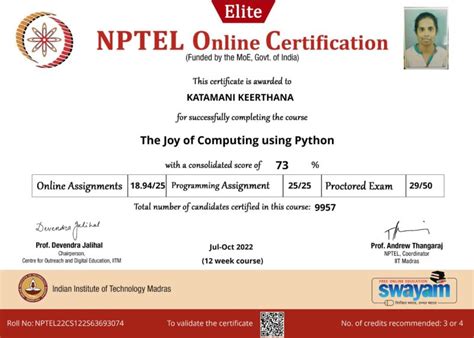 Hello Connections I Have Successfully Completed The The Joy Of Computing… Keerthana Katamani