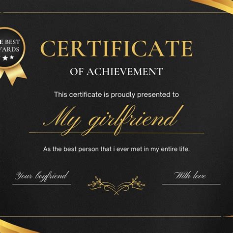 Best Girlfriend Certificate Etsy