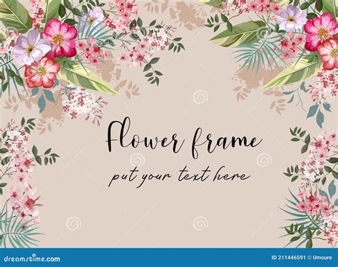 Flower Border For Put Your Text Vector Illustration Stock Vector Illustration Of Design