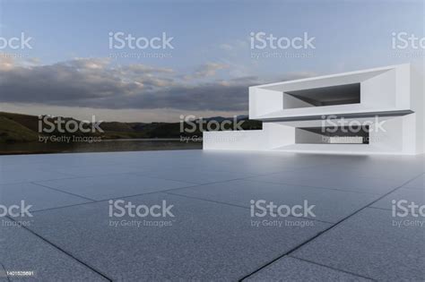 빈 콘크리트 바닥 자동차 프리젠 테이션과 미래 건축 배경의 3d 렌더링 0명에 대한 스톡 사진 및 기타 이미지 0명 3차원