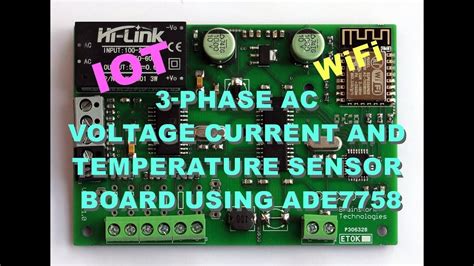Iot 3 Phase Ac Voltage Current And Temperature Sensor Board Using