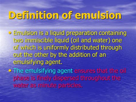 Emulsion Definition