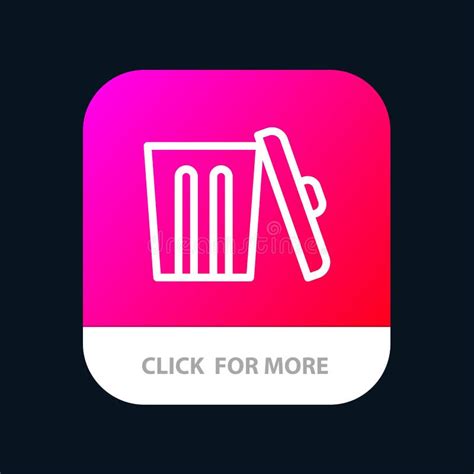 Ecology Environment Garbage Trash Mobile App Button Android And Ios Line Version Stock