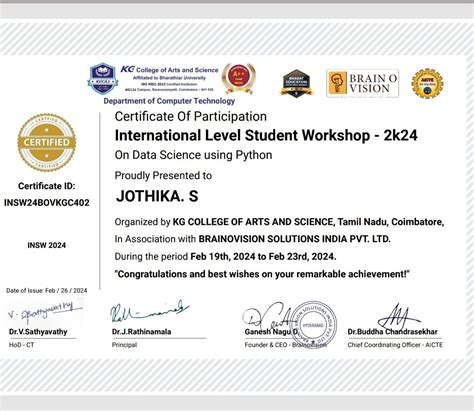 Jothika S On Linkedin Datascience Python Workshopexperience Kgcas Brainovision