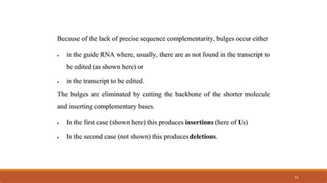 Rna Editing Insertion And Substitution Editing Pptx