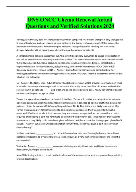 Ons Oncc Bundled Exams With Verified Solutions 2024 2025 Stuvia Us