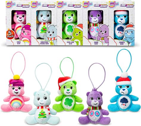 Micro Teenies Care Bears Holiday 5 Pack Treasure Box Miniature