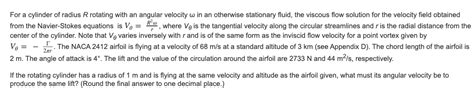 For A Cylinder Of Radius R Rotating With An Angular Chegg
