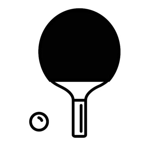 Premium Vector Classic Ping Pong Racket And Ball Element Simple Line