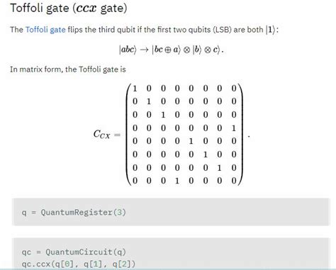documentation of toffoli gate ccx is incorrect · issue 2206 · qiskit