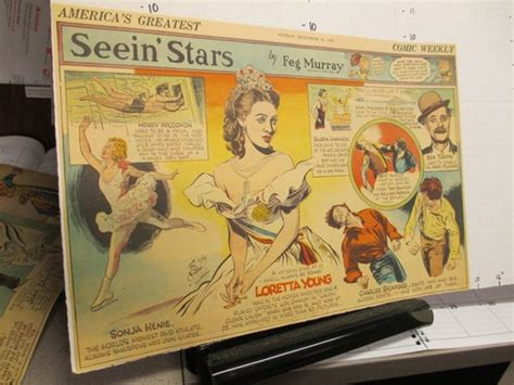 Newspaper 1930s Seein Stars F Murray Comic Loretta Young Sonja Henie
