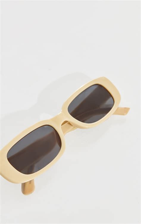 Yellow Slim Rectangular Sunglasses Accessories Plt