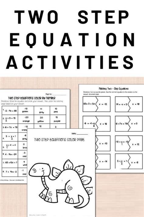 Color By Number Solving Two Step Equations Worksheets 101 Activity