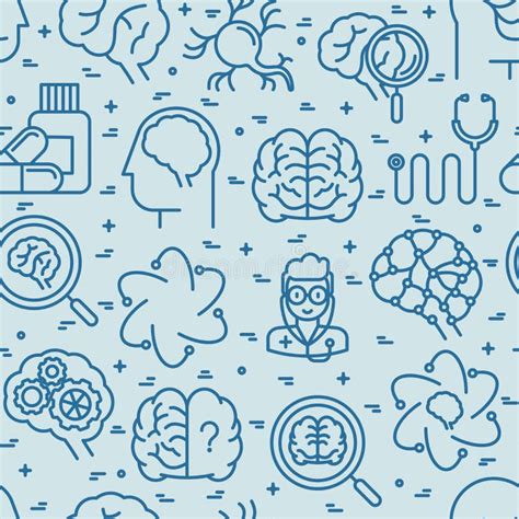 Neurology Seamless Pattern With Thin Line Icons Stock Vector Illustration Of Immune Neural