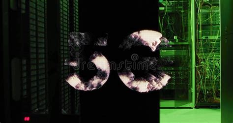5g Text Image Over Server Racks In Data Center Stock Image Image Of Computing Digitalization
