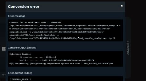 Indexerror Mapat When Using Self Converted Blob File Luxonis Forum