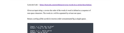 Reverse Words In String