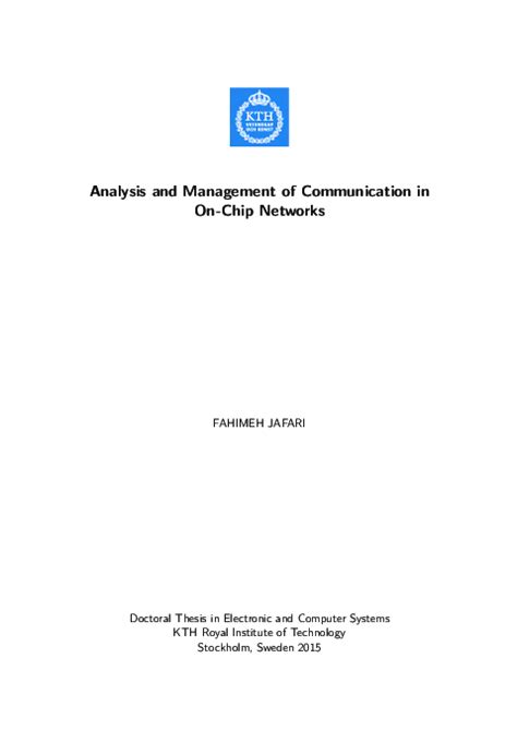 Pdf Analysis And Management Of Communication In On Chip Networks
