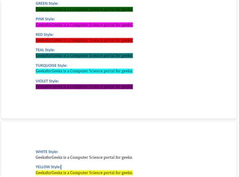 Working With Highlighted Text In Python Docx Module Geeksforgeeks