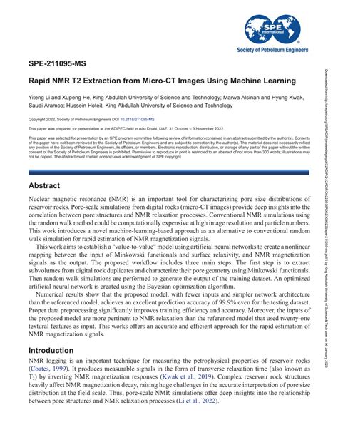 Pdf Rapid Nmr T2 Extraction From Micro Ct Images Using Machine Learning