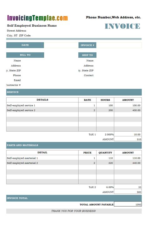 Itemized Invoice Template Pertaining To Itemized Invoice Template Various Templates Ideas
