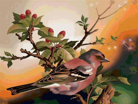 Схема вышивки «птичка на ветке №69127 Вышивка крестом