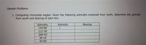 Solved Question Computing Horizontal Angles Given The Chegg