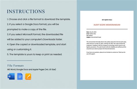 Audit Scope Memo Template In Word Pages Google Docs Download Template Net