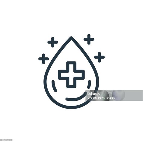 Vetores De Ícone Vetorial De Sangue Isolado No Fundo Branco Contorno Ícone Sanguíneo De Linha