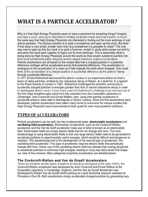 what is a particle accelerator pdf particle accelerator radiation