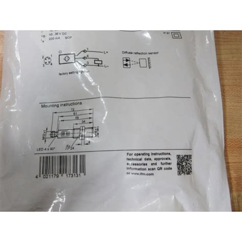 IFM Efector OGH500 Diffuse Reflection Sensor OGH FPKGUS100 Mara