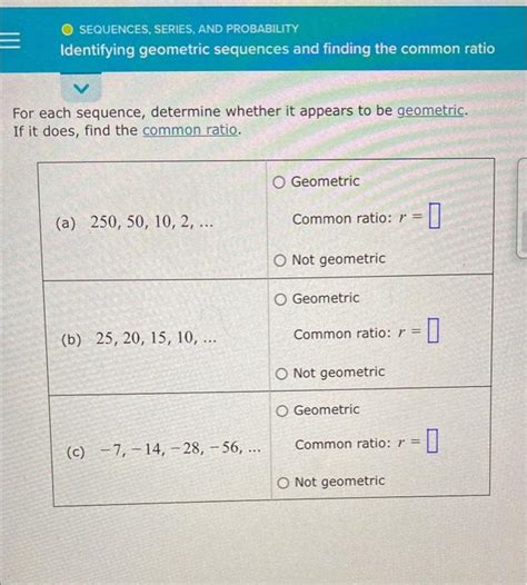 Solved For Each Sequence Determine Whether It Appears To Be