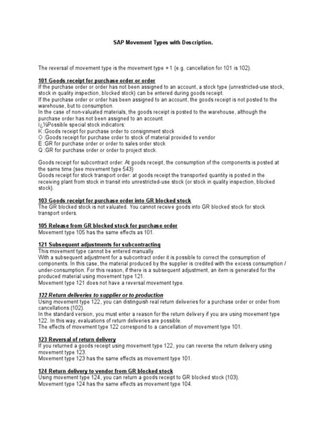 Sap Mvt Type Pdf Warehouse Industries
