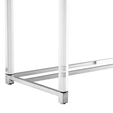 Cassandra Modern Desk High Gloss Finish Acrylic Leg Stainless Steel