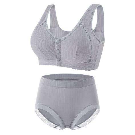 Bigersell Women Bra And Underwear Set Front Closure Wireless Bras No
