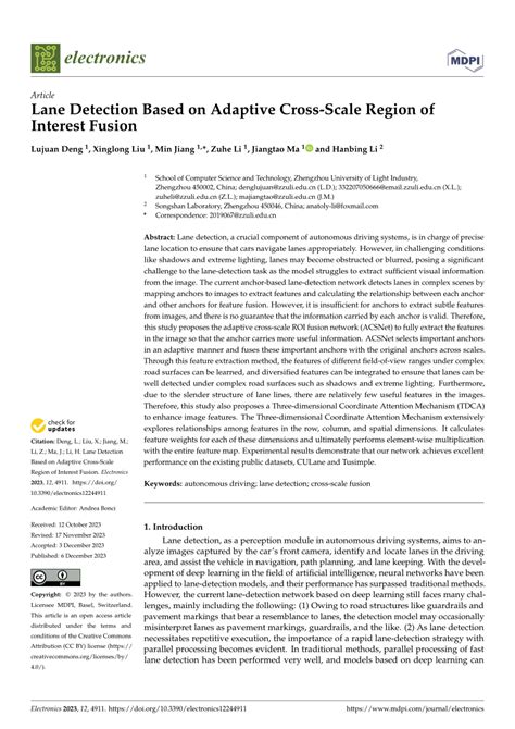 pdf lane detection based on adaptive cross scale region of interest