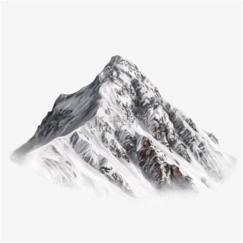 卡通手绘雪山山峰素材图片免费下载 千库网