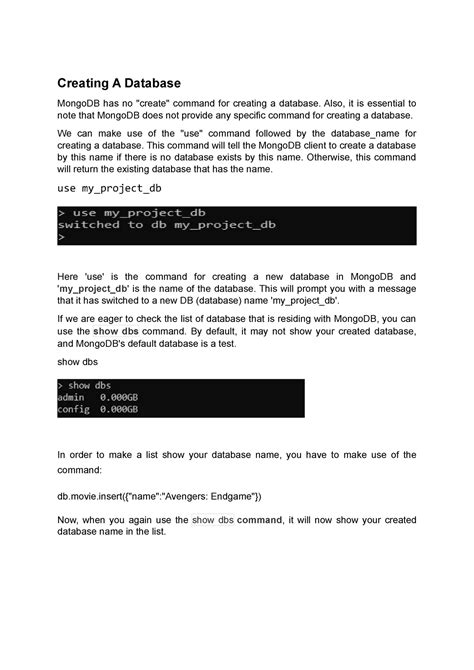 Mongo Creating A Database Mongodb Has No Create Command For Mongo Creating A Database Mongodb Has No Create Command For