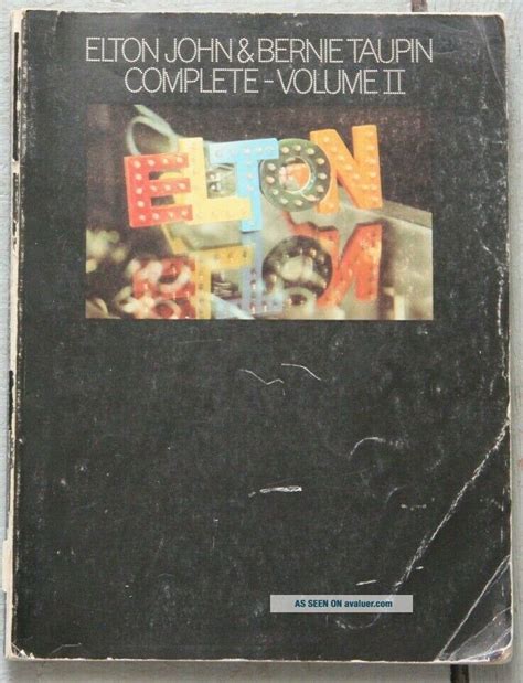 Elton John Bernie Taupin Complete Songbook Vol 2 1974 Honky Cat And 34