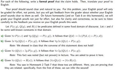 solved for each of the following write a formal proof that