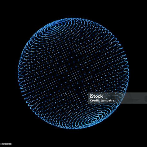파란 구체입니다 기술 개념에 검은 바탕에 도트와 네트워크 연결 3 차원 일러스트 레이 션 구에 대한 스톡 사진 및 기타 이미지 Istock