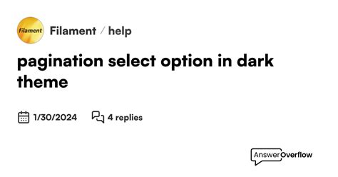 Pagination Select Option In Dark Theme Filament