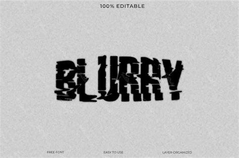 Blurry Text Style Effect Photoshop Premium Psd File