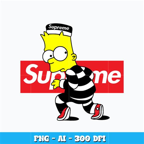 Bart Simpson Supreme Svg Bart Simpson Cartoon Svg Cartoon Inspire