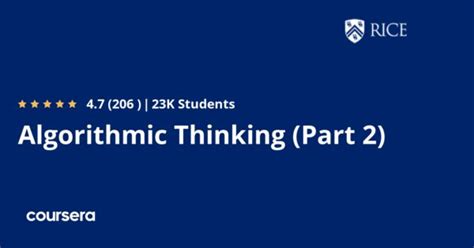 Algorithmic Thinking Part 2 Coursya