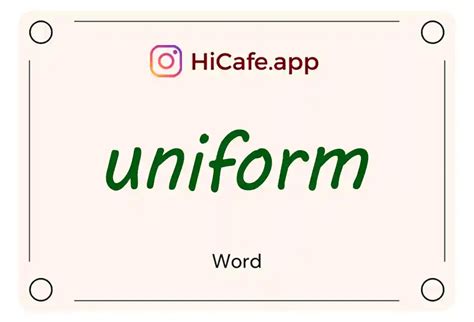 English Word Uniform Meaning And Definition Hicafe
