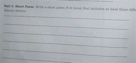 Part 3 Short Poem Write A Short Poem 4 6 StudyX