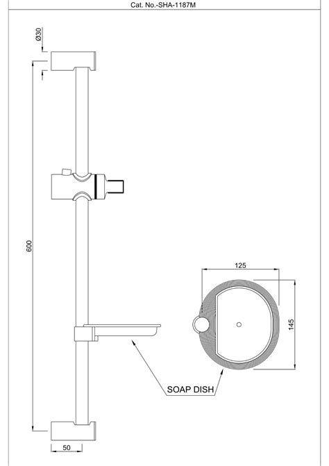 Round Sliding Rail For Hand Shower And Soap Dish 19mm